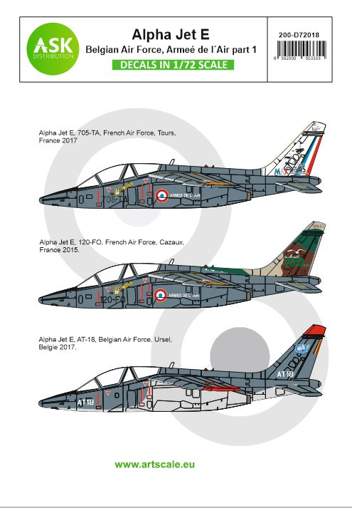Alpha Jet E Belgian AF Armeé de l´Air part 1 D72018-1/72-Check-Six ...