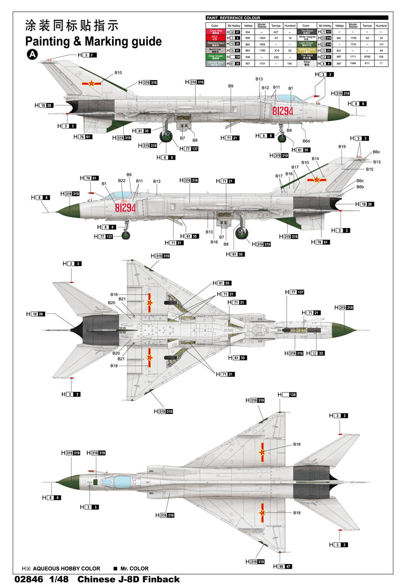 TRUMPETER Chinese J-8D Finback 02846-1/48-Check-Six Models – Check-Six ...