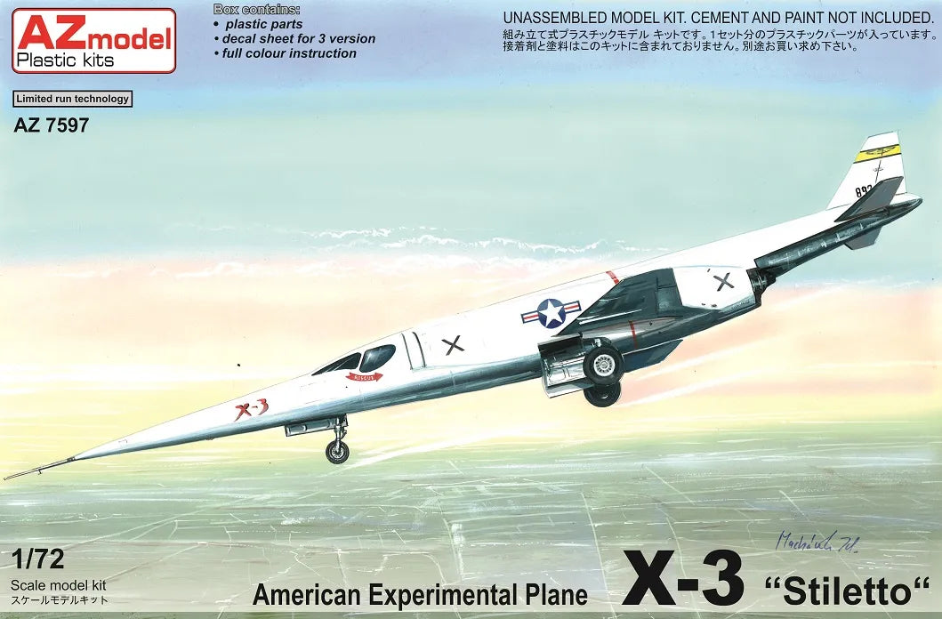 AZ Model X-3 Stiletto Prototype AZ7597-1/72-Check-Six Models – Check ...