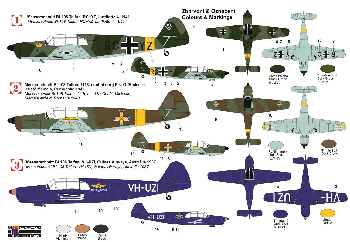 KP Models Messerschmitt Bf 108 Taifun KPM0339-1/72-Check-Six Models ...